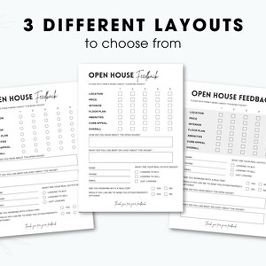 Open House Feedback Form Printable, Editable Canva Template, Real ...