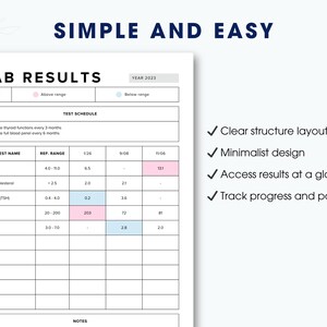 Lab Results Tracker Fillable Printable PDF, Symptom Tracker, Tracker ...