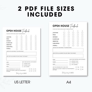 Open House Feedback Form Printable, Editable Canva Template, Real ...