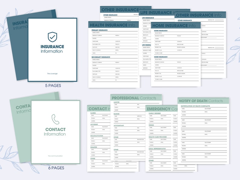 End of Life Planner Fillable Printable PDF, What If Binder Bundle, Just ...