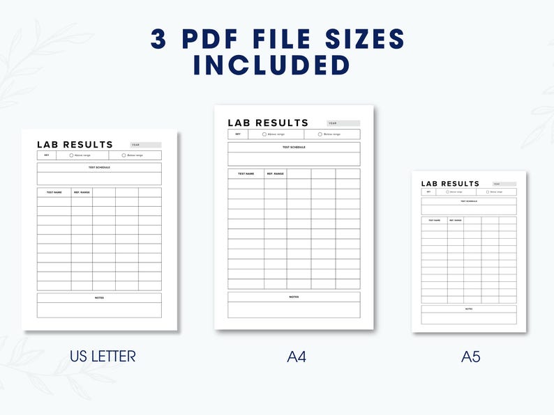 Lab Results Tracker Fillable Printable PDF, Symptom Tracker, Tracker ...