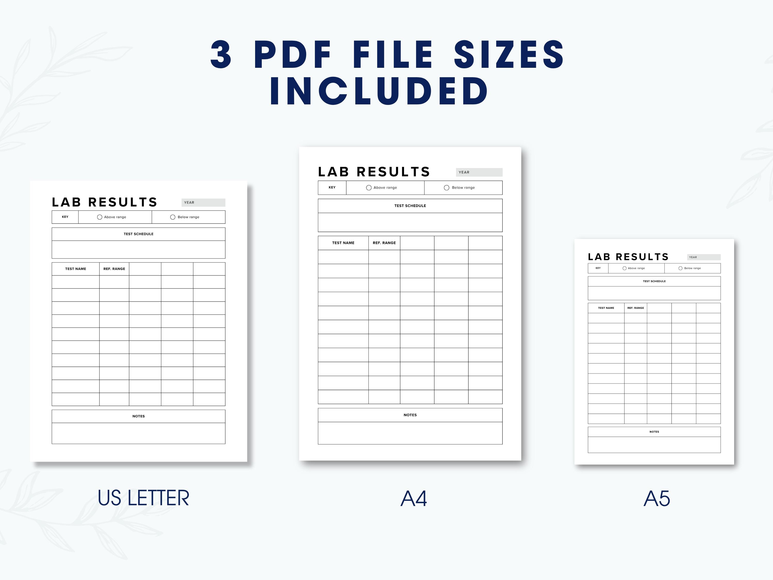 Lab Results Tracker Fillable Printable PDF, Symptom Tracker, Tracker ...