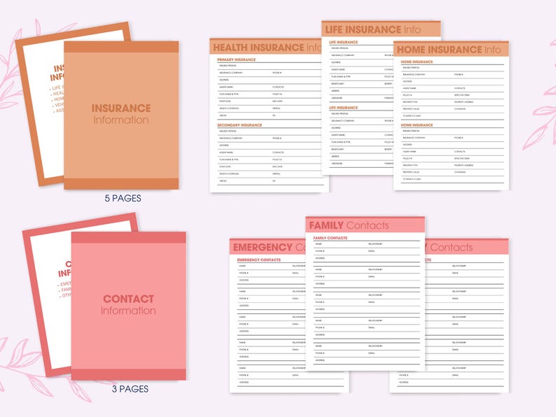 Emergency Binder Mini Fillable Printable PDF, What If Binder Bundle ...