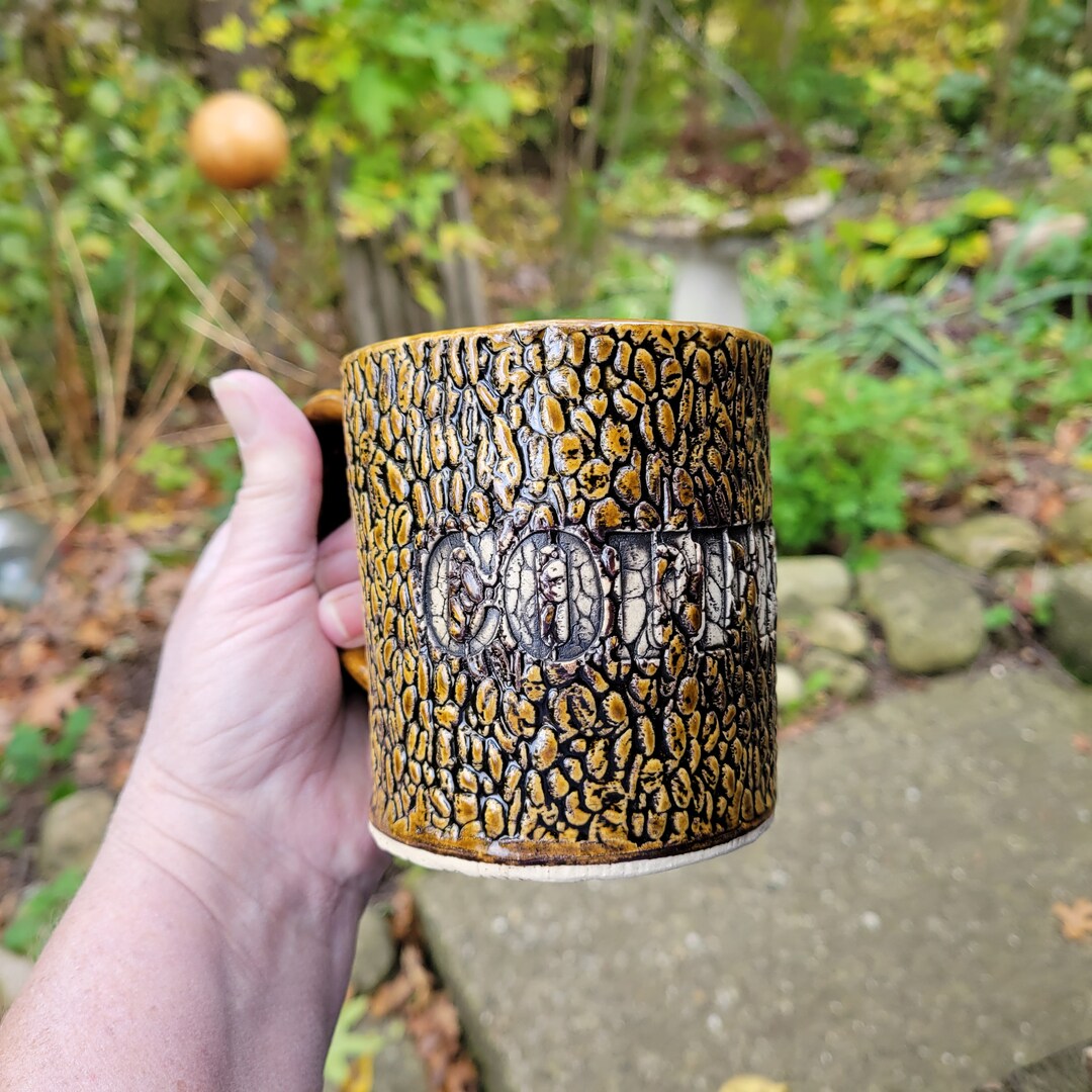 Coffee Bean Textured Hand Built Pottery Mugs, Ceramic Mugs, Pottery ...