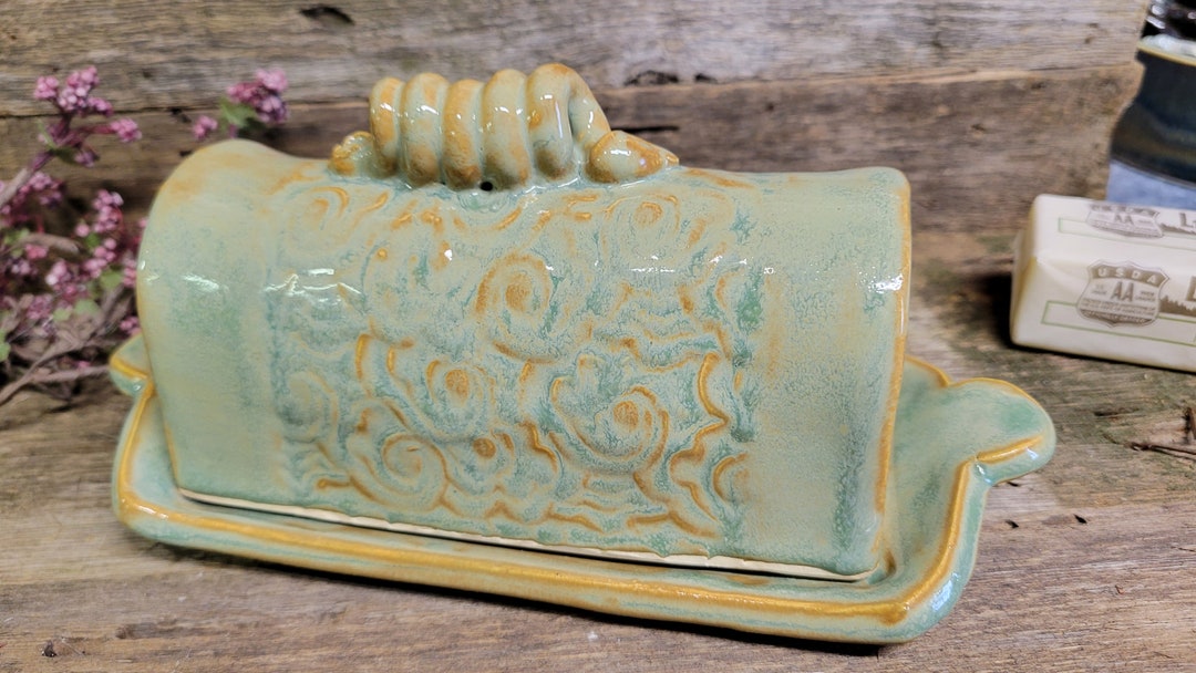 Pottery Hand Built Butter Dish, Ceramic Butter Dish, One of a Kind ...