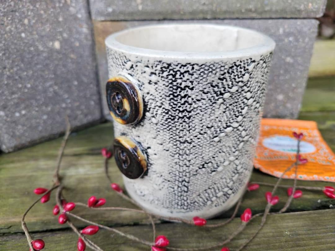 Hand Built Pottery Mugs, Sweater Cozy Ceramic Mug, Pottery Coffee Mugs ...