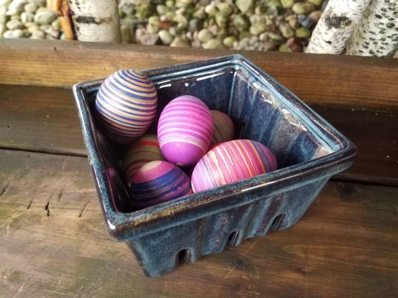 Reusable Ceramic Berry Stacking Storage Basket Beth's Blue | Etsy