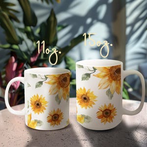 Sunflower Mug, Sunflower Lover Gift, Sunflower Coffee Mug, Sunflower ...