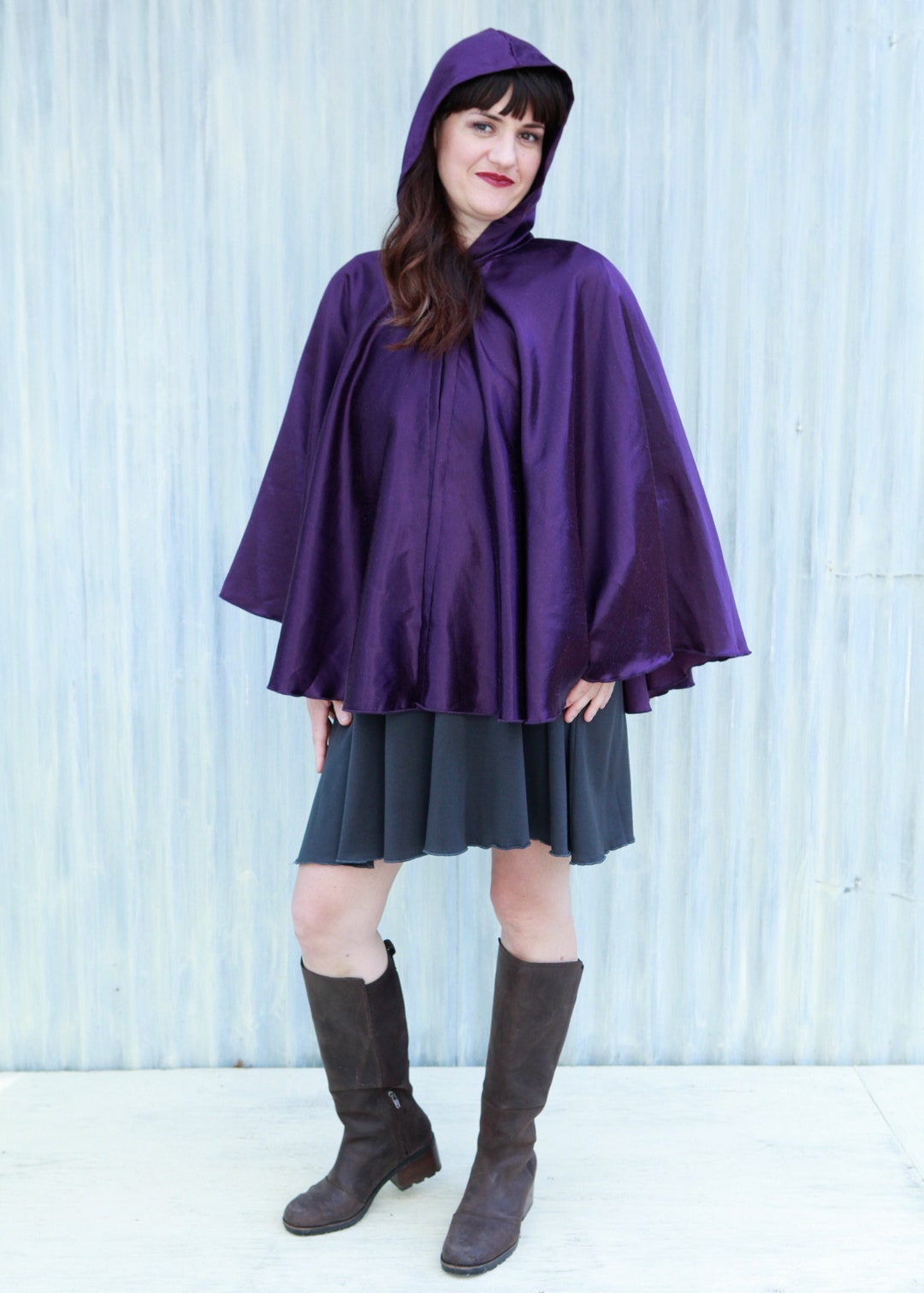 Fancy Purple Silk Hooded Cape / Perfect for Halloween & Dressing Up ...