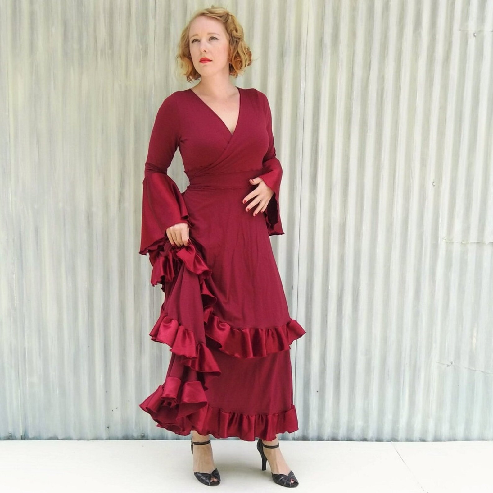 Dramatic Wrap Dress // Exaggerated Silk Renaissance Bell - Etsy