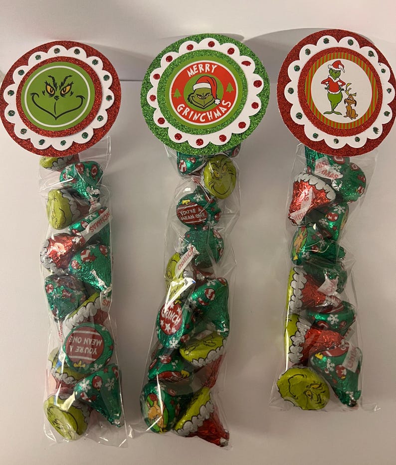 Mr Grinch Chocolate Candy Pack - Hershey Kisses Kids Stocking Stuffer ...