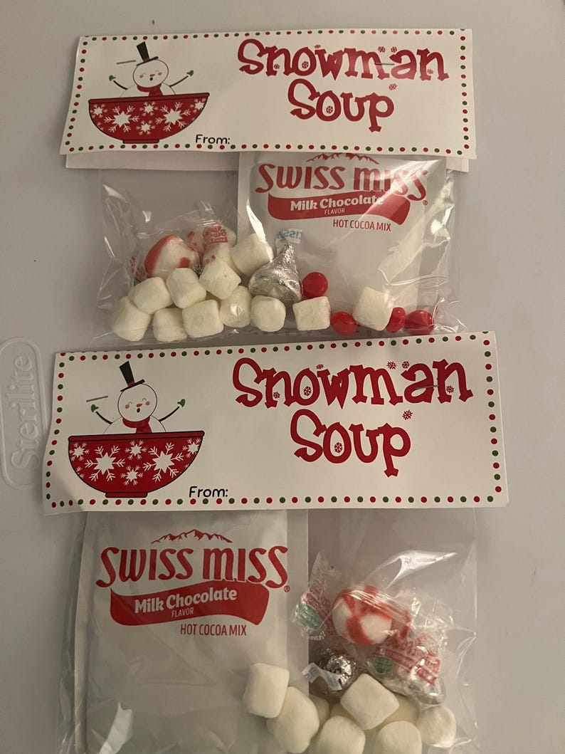 Snowman Soup Hot Cocoa Gift Packs Kids Stocking Stuffers - Etsy