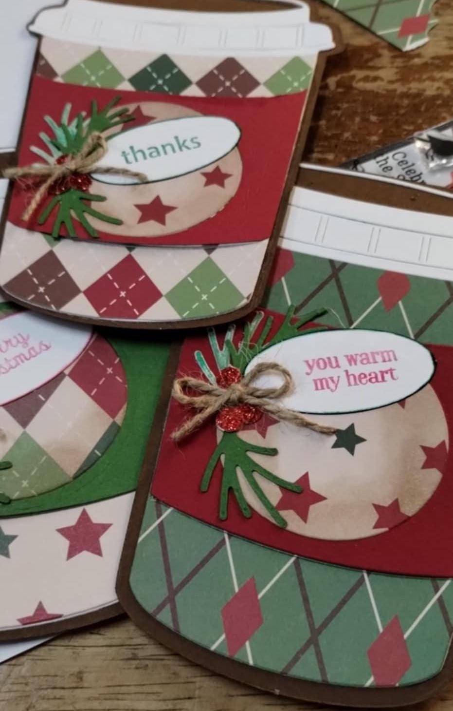 Christmas Coffee Cup Gift Card Holder Set of 4 Holders - Etsy