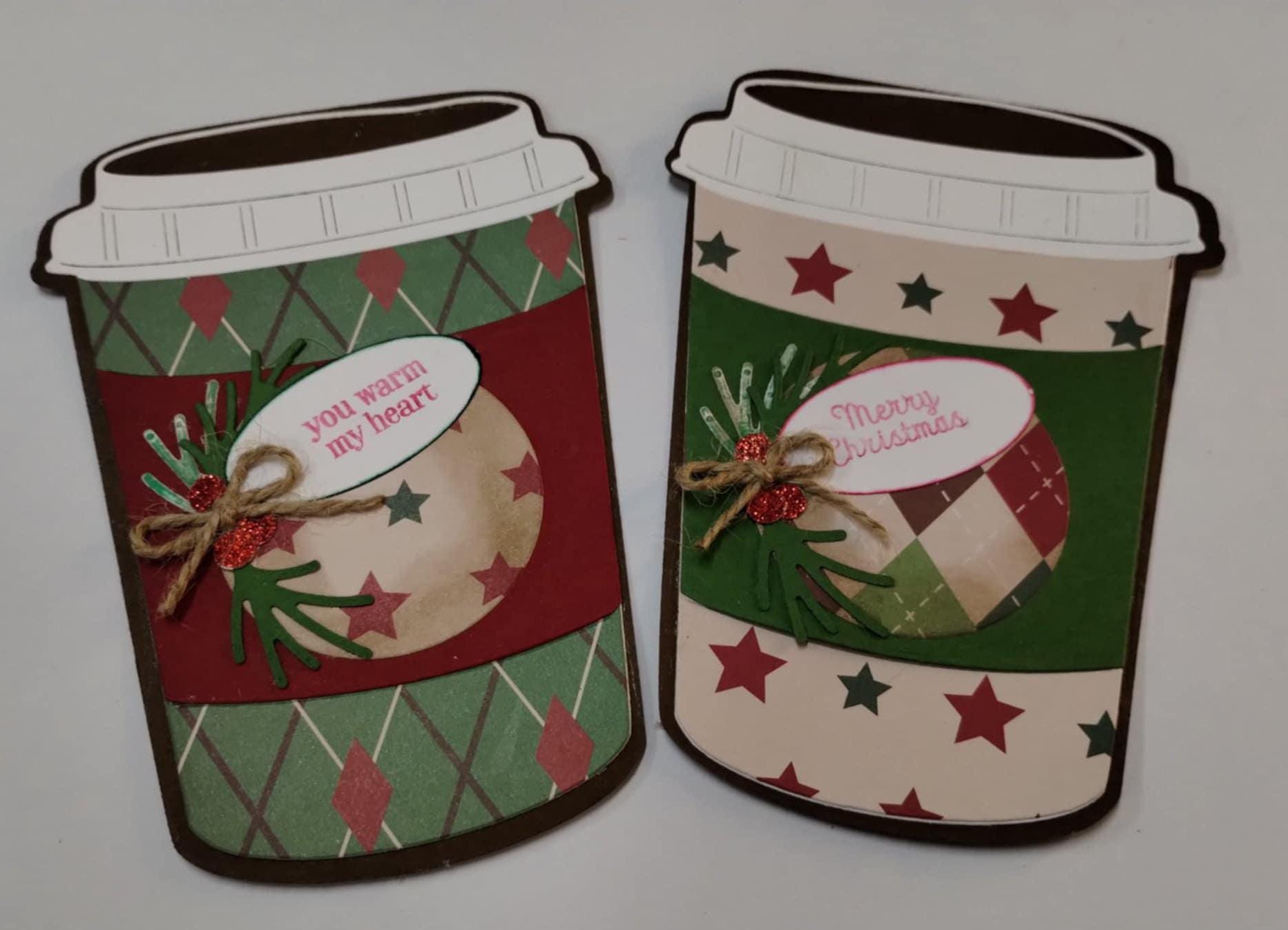 Christmas Coffee Cup Gift Card Holder Set of 4 Holders - Etsy