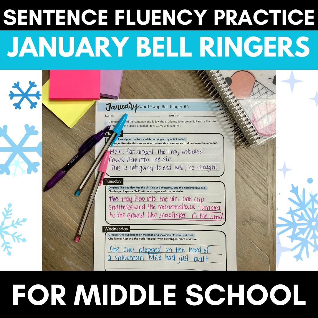 January Sentence Building Practice Bell Ringers for Middle School - Etsy