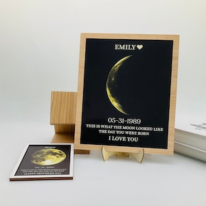 Personalized Moon Phase Frame Sign , Personalized Birtday Gift, Custom ...