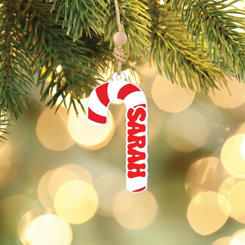 Personalized Candy Cane Name Ornament, Custom Christmas Ornament for ...