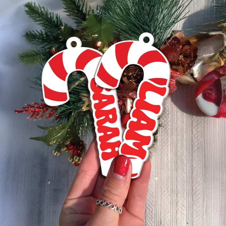 Personalized Candy Cane Name Ornament, Custom Christmas Ornament for ...