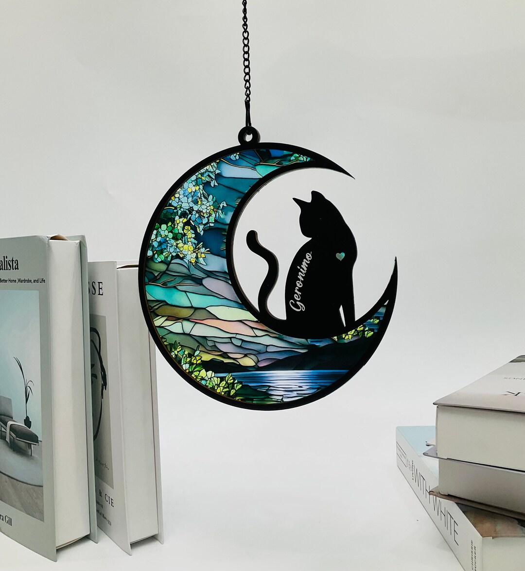Personalized Cat Memorial Suncatcher, Gift for Cat Lovers, Cat Loss ...