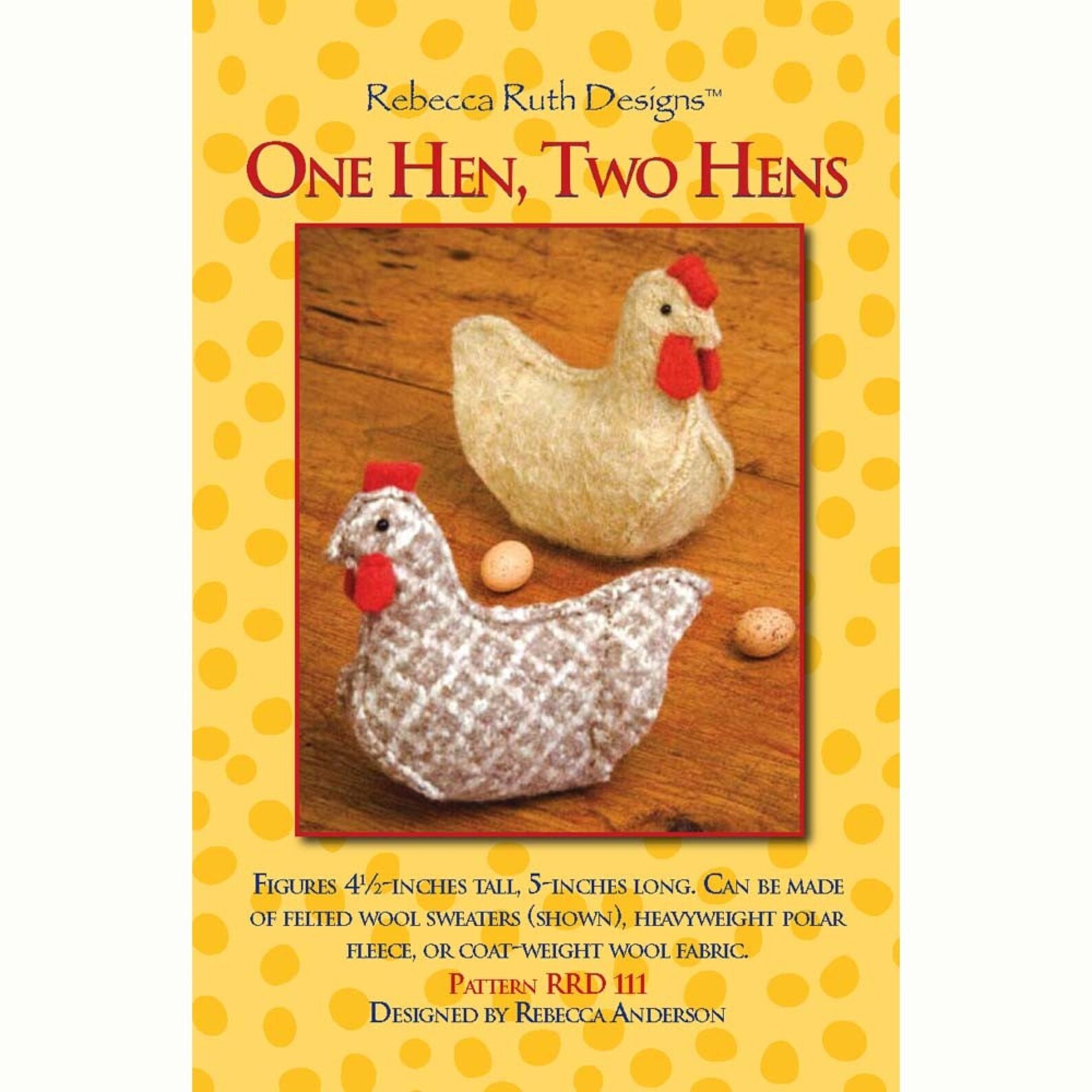One Hen, Two Hens Sewing Pattern - Etsy