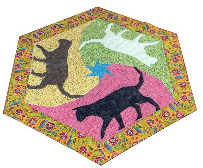 Curious Cats Table Topper & Runner Pattern - Etsy