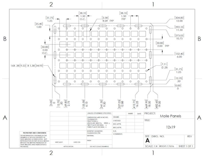 Molle Panels - DXF Cut Files - 8 Sizes - Etsy