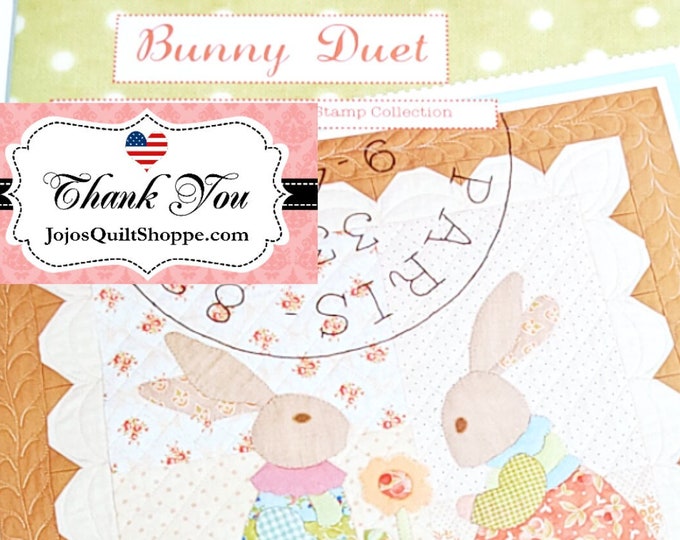 Bunny Duet Quilt Pattern [free Ship] Size 18.75" Inches (47cm) X 21 ...