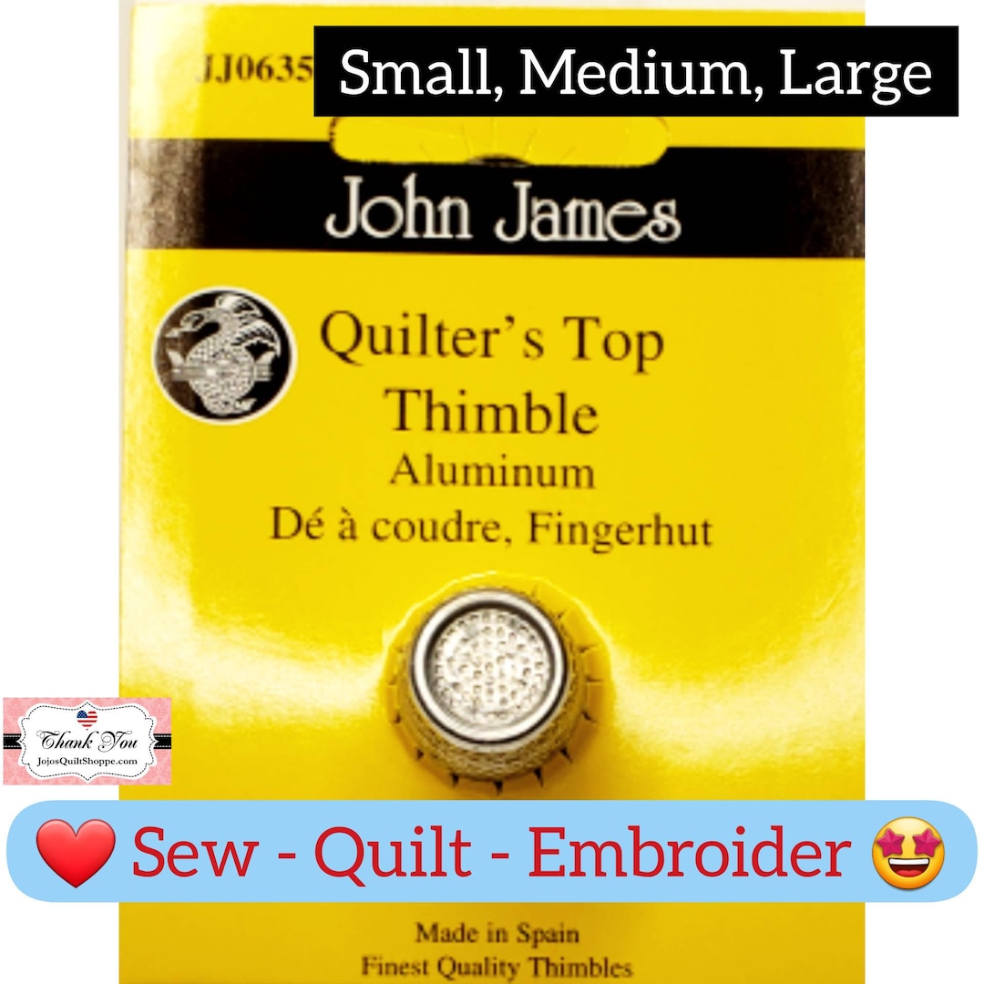 John James Thimble Nickel Plated Sm Aluminum Med/lg Crimp Top Sizes ...
