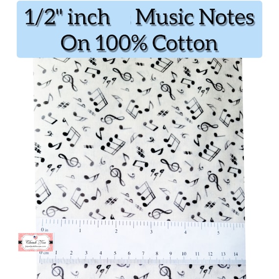 Ombre Music Notes Small Print Grey to Black on Cream 100% | Etsy