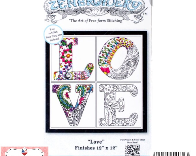 Love, Design Works/zenbroidery DIY Easy Stamped Embroidery Kit 11.5 In ...