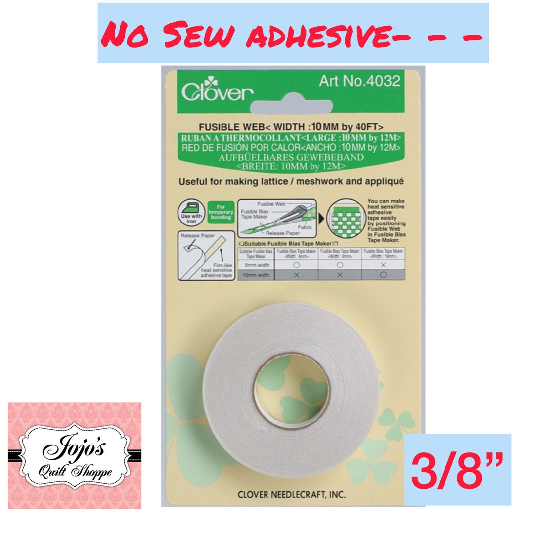 Clover 10mm (.40”inch) 2 Two-sided Adhesive for Cuffs Hems, Trims ...