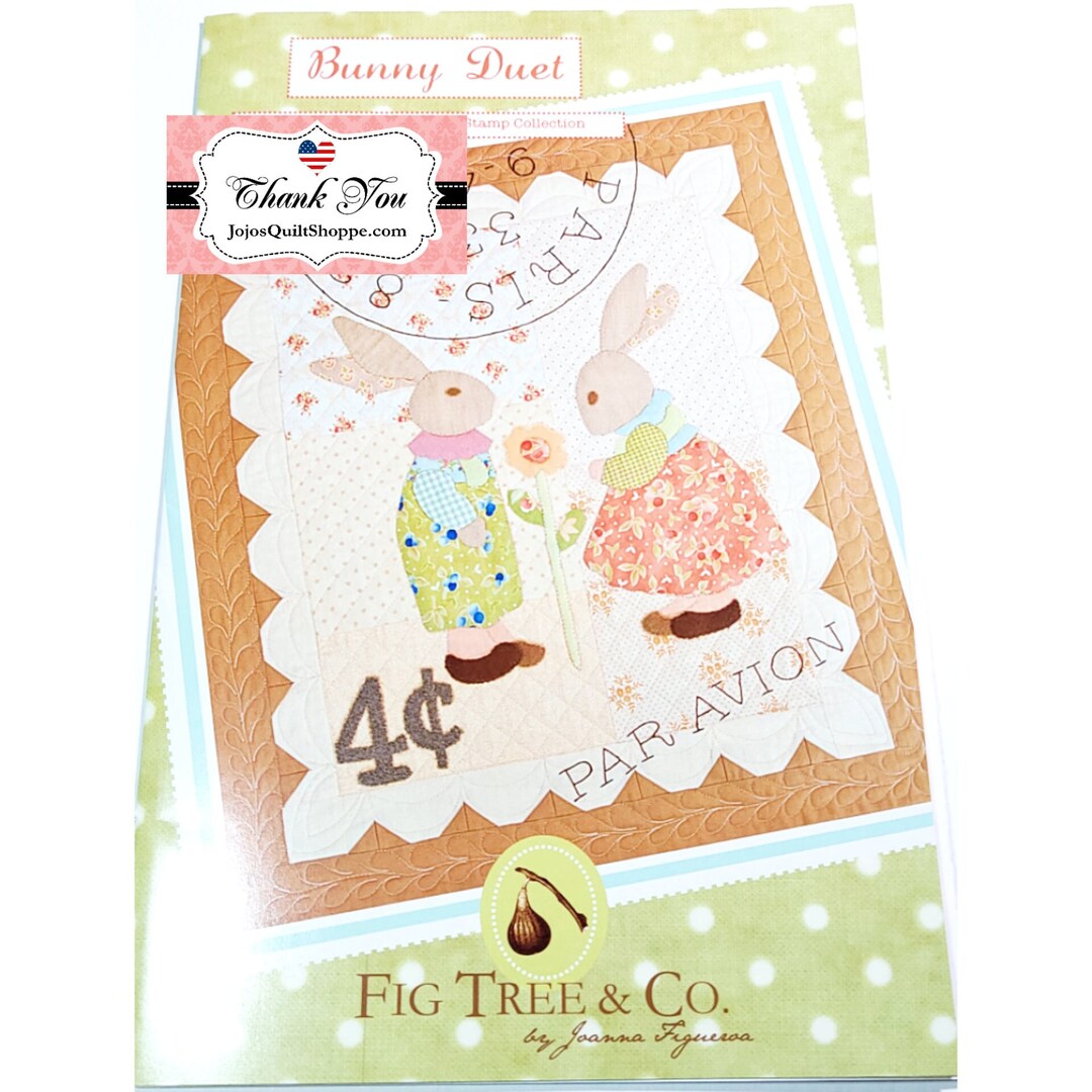 Bunny Duet Quilt Pattern [free Ship] Size 18.75" Inches (47cm) X 21 ...