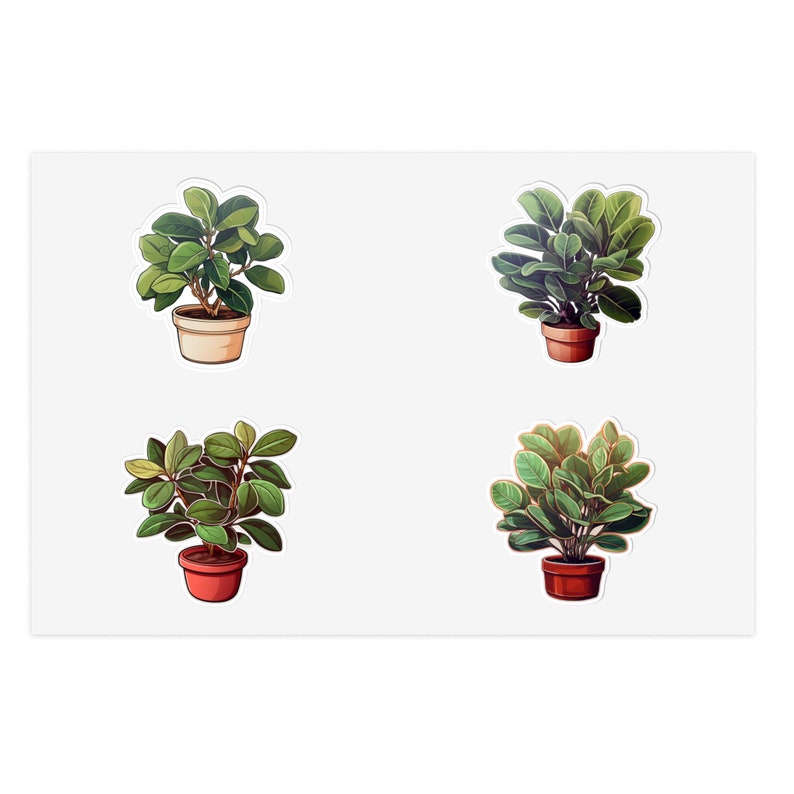 Rubber Plant Sticker Sheet, Rubber Plant Stickers, Houseplant Stickers ...