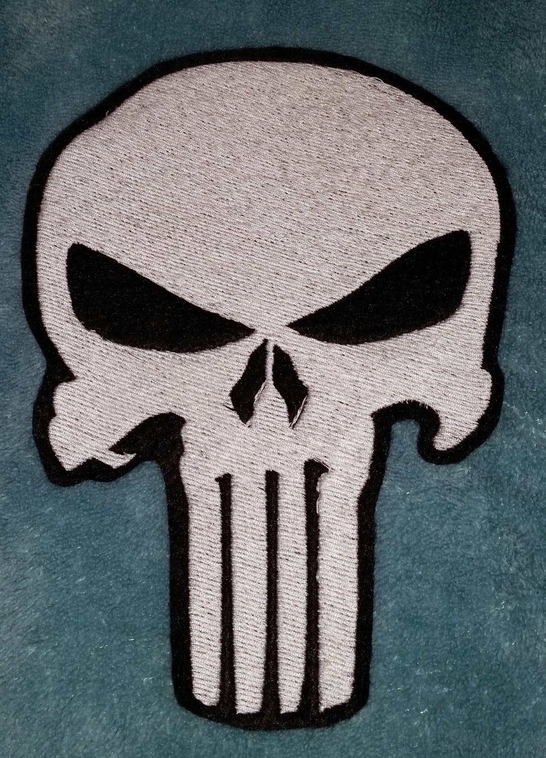 Custom Handmade Tough Skull Super Hero Fill Stitch Embroidered Sew on ...