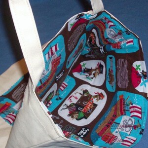 Child Pirate Themed Monogram Personalized Canvas Tote Bag - Etsy