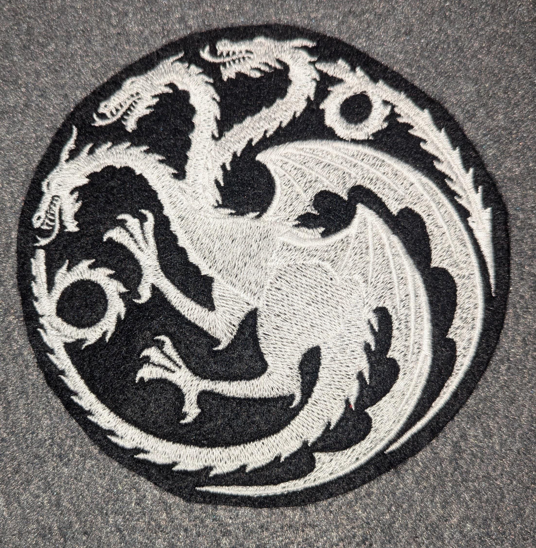 Custom Handmade Dragon Emblem Fill Stitch Embroidered Sew on Patch ...