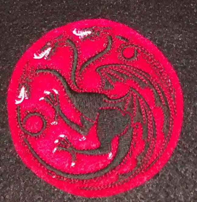 Custom Handmade Dragon Emblem Fill Stitch Embroidered Sew on Patch ...