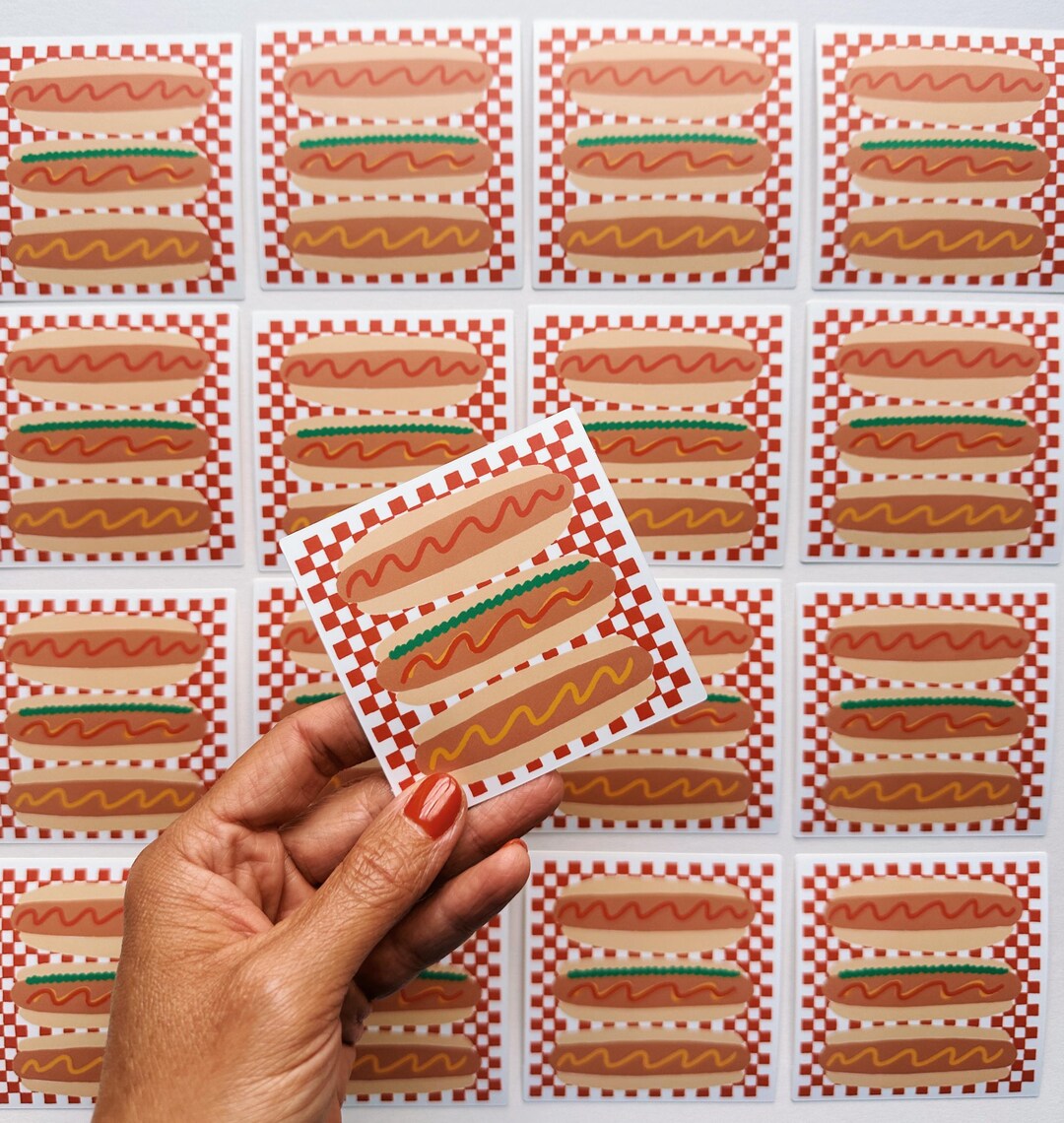 Hot Dog Vinyl Sticker for Water Bottles, Laptops, Notebooks - Fun ...