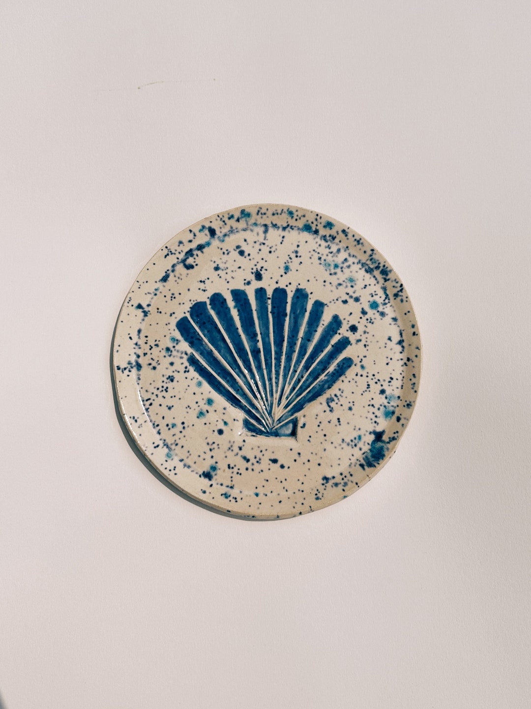 Ceramic Dish. Blue Speckle Seashell 01. Trinket or Serving - Etsy