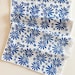 Hand Block Printed Table Runner. Delft Floral on White. Boho Decor ...