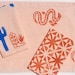 Hand Block Printed Table Runner. Snake on Blush Pink. Boho Decor. Linen ...