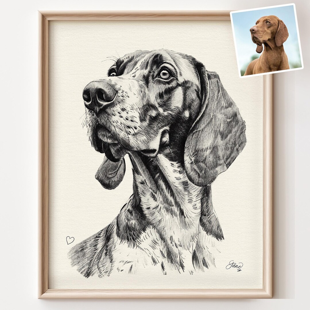 Handcrafted Graphite Dog Portrait, Professional Canine Fine Art ...