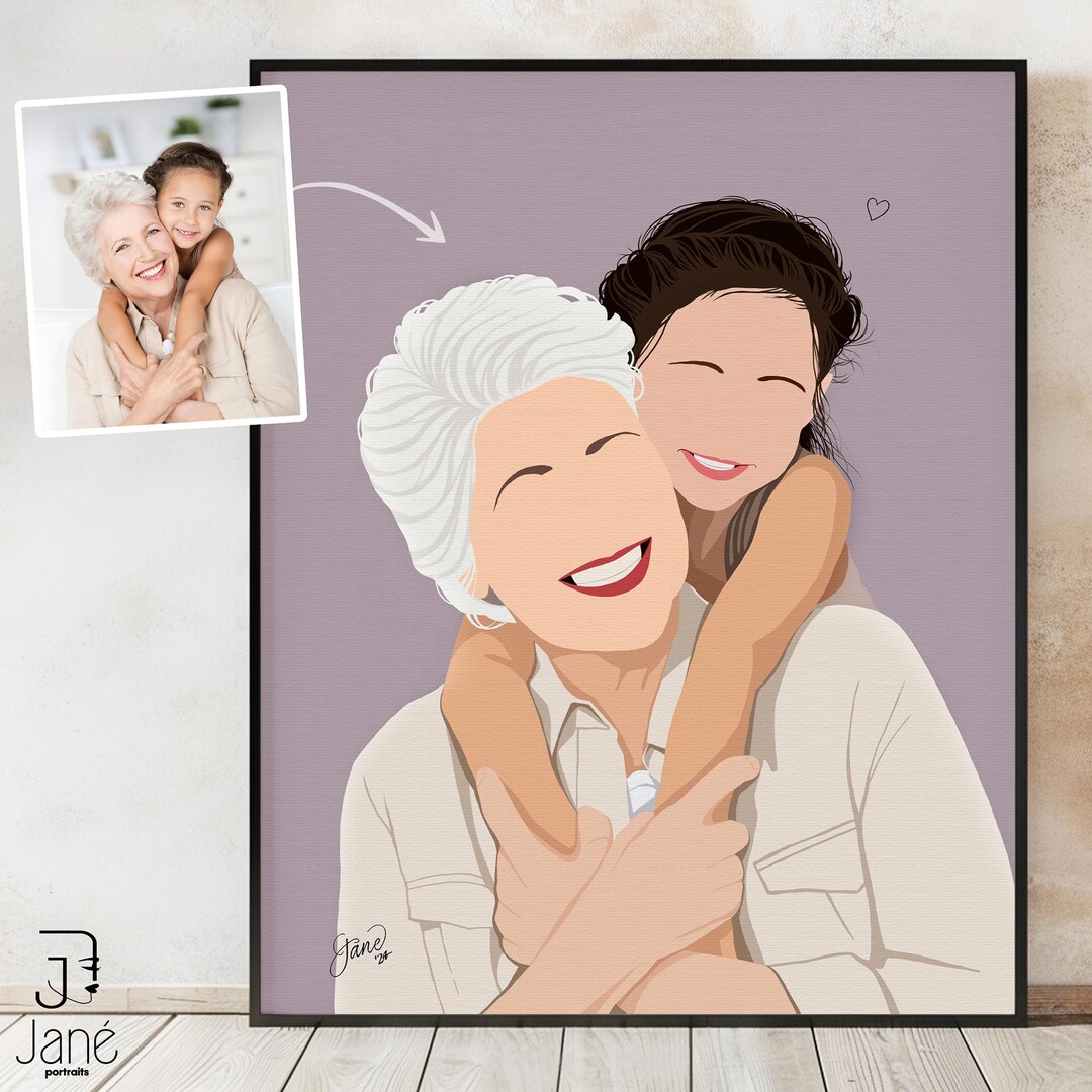 Custom Faceless Cartoon Portrait, Merge Multiple Photos Digital ...