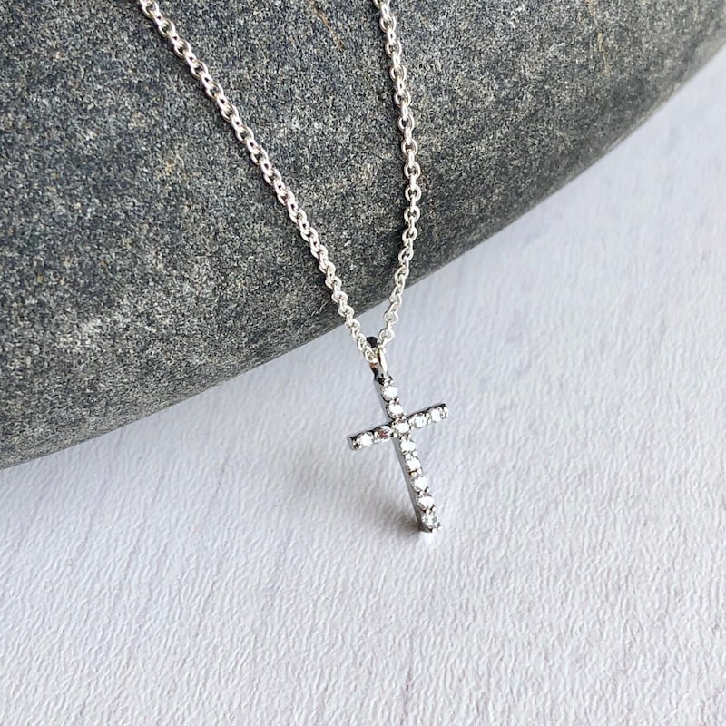 Tiny Cross Necklace - Etsy