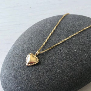 Gold Heart Necklace, Tiny Simple Heart Pendant, Delicate Gold Love ...