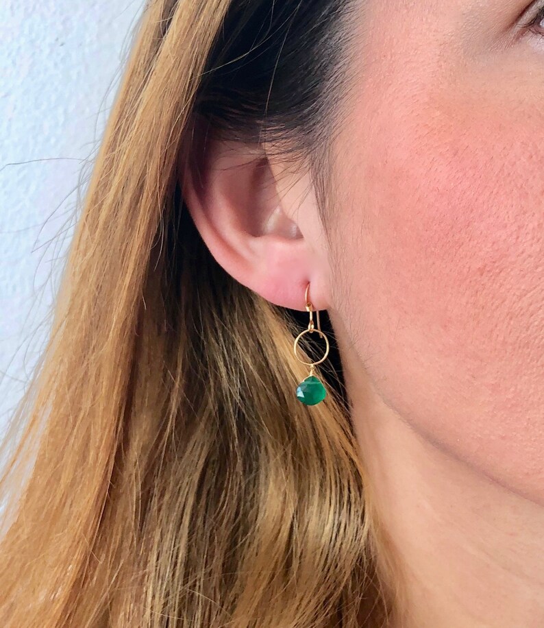 Emerald Green Earrings Dainty Green Dangle Earrings May | Etsy