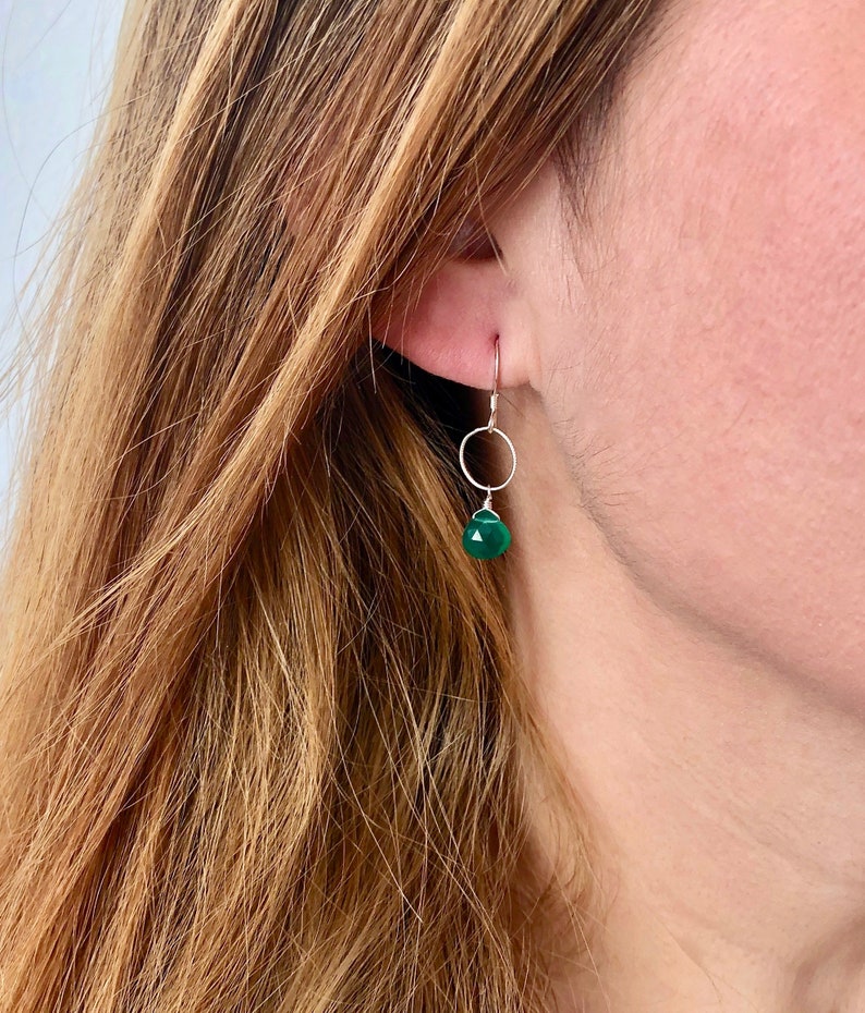 Emerald Green Earrings Dainty Green Dangle Earrings May | Etsy