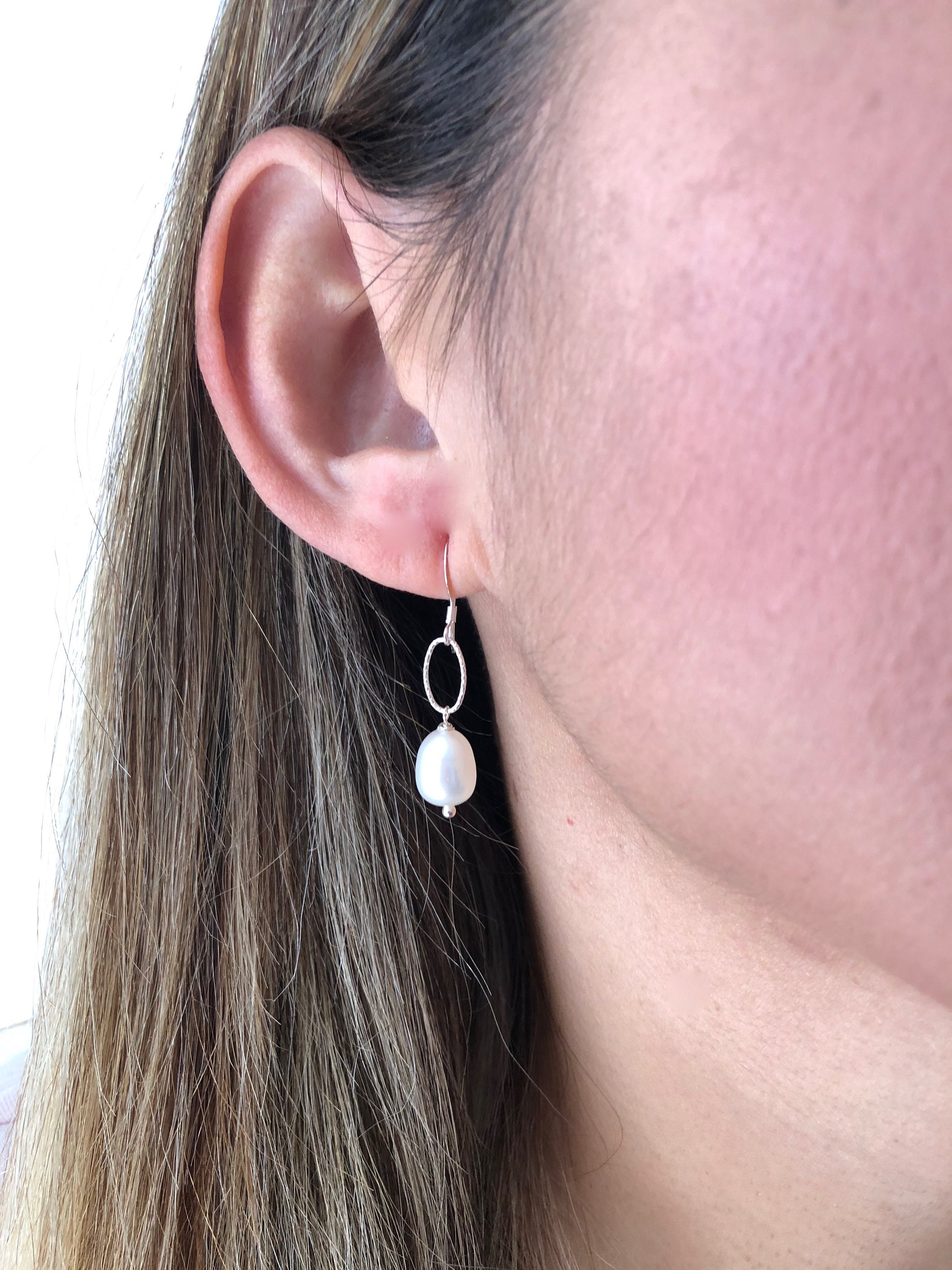Pearl Earrings June Birthstone Freshwater Pearl Dangle | Etsy