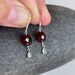 Garnet and Prehnite Earrings, Red and Mint Green Oval Earrings in Gold ...