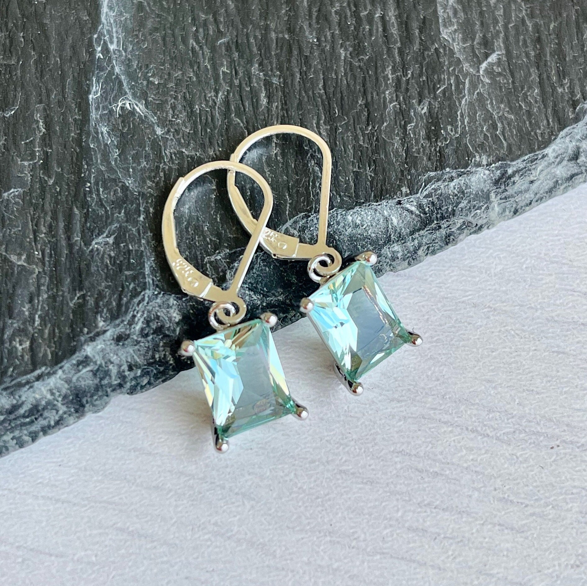 Green amethyst drop earrings store